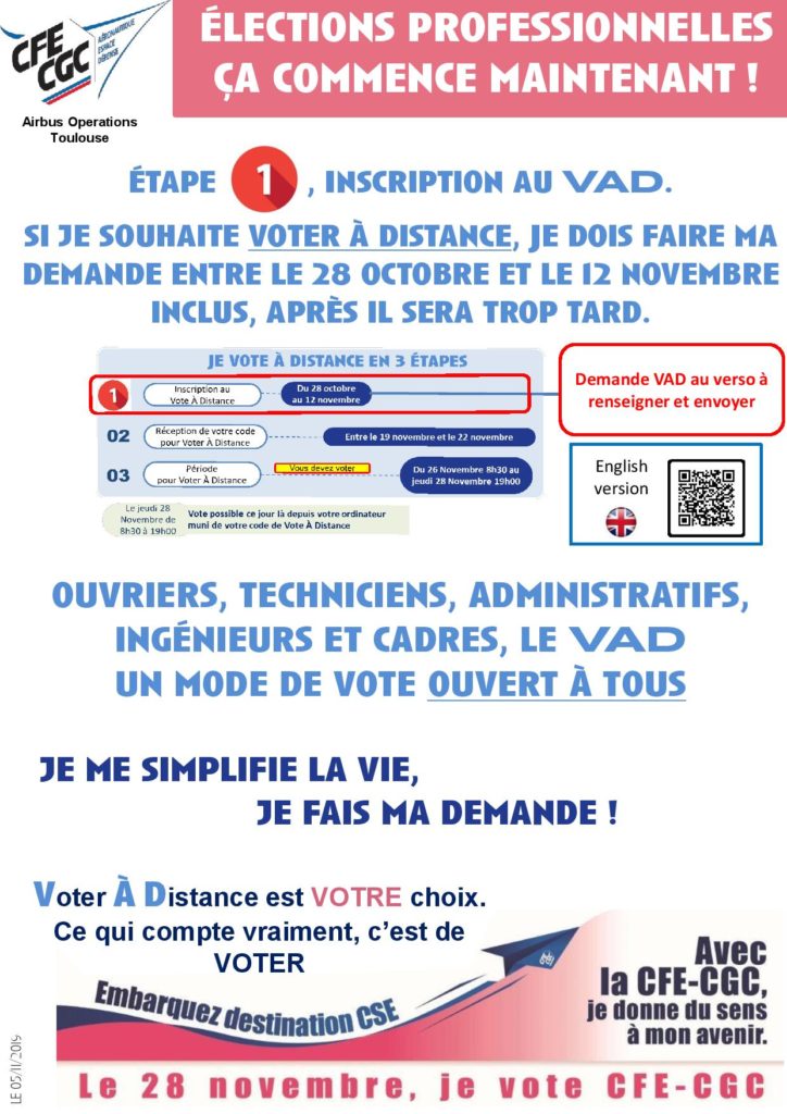 Elections CSE : VAD Rappel – My CFE-CGC Airbus