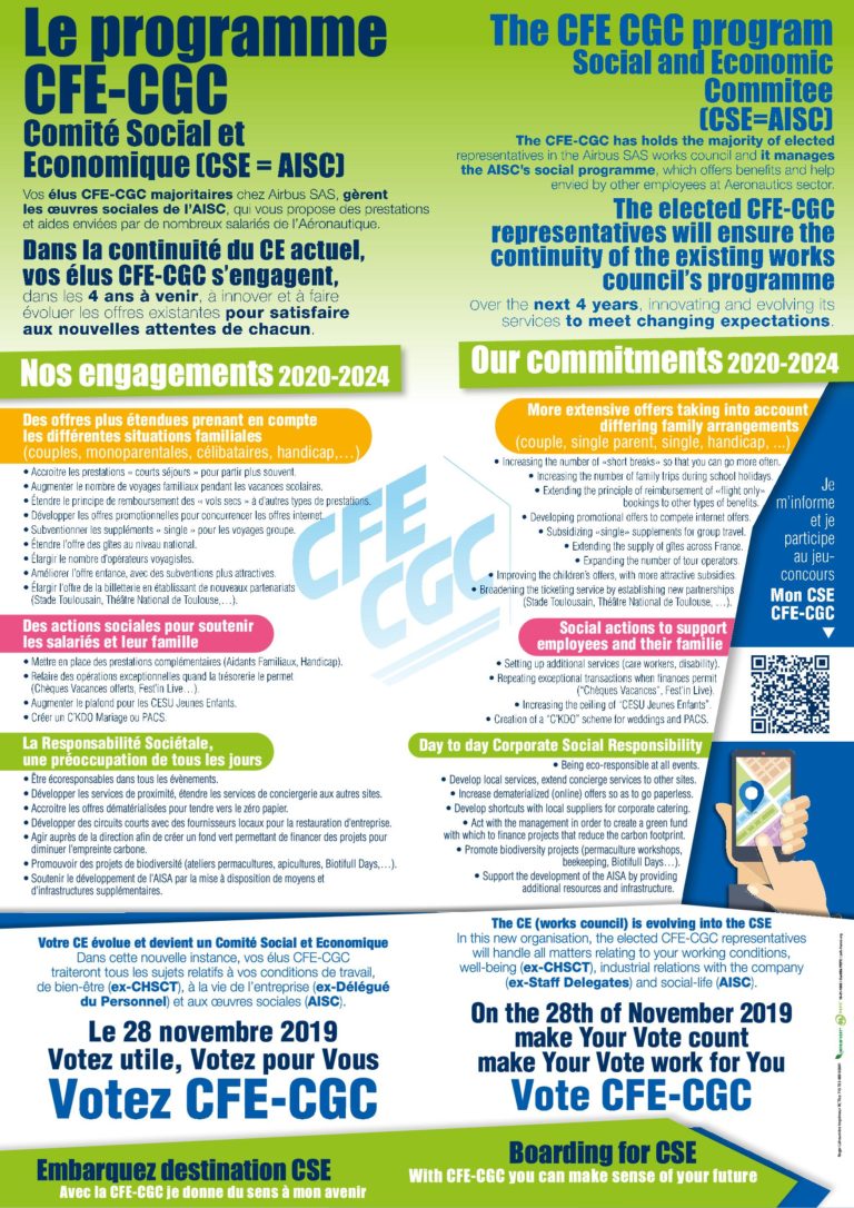 Comité Sociale et Economique : Le programme CFE-CGC – My CFE-CGC Airbus