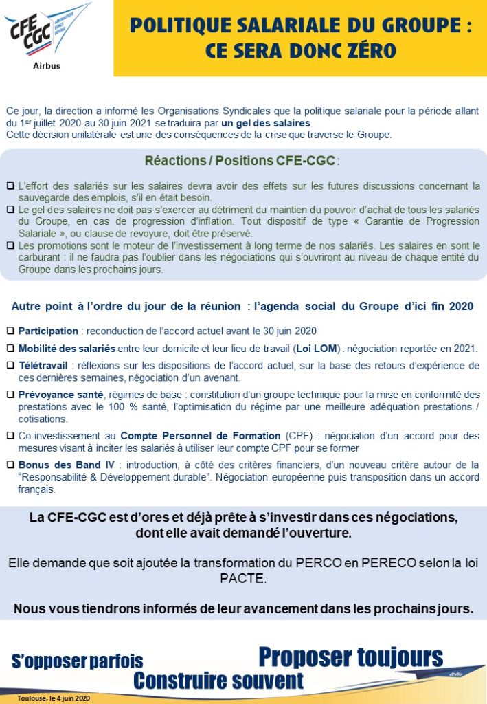 POLITIQUE SALARIALE ET AGENDA SOCIAL – My CFE-CGC Airbus