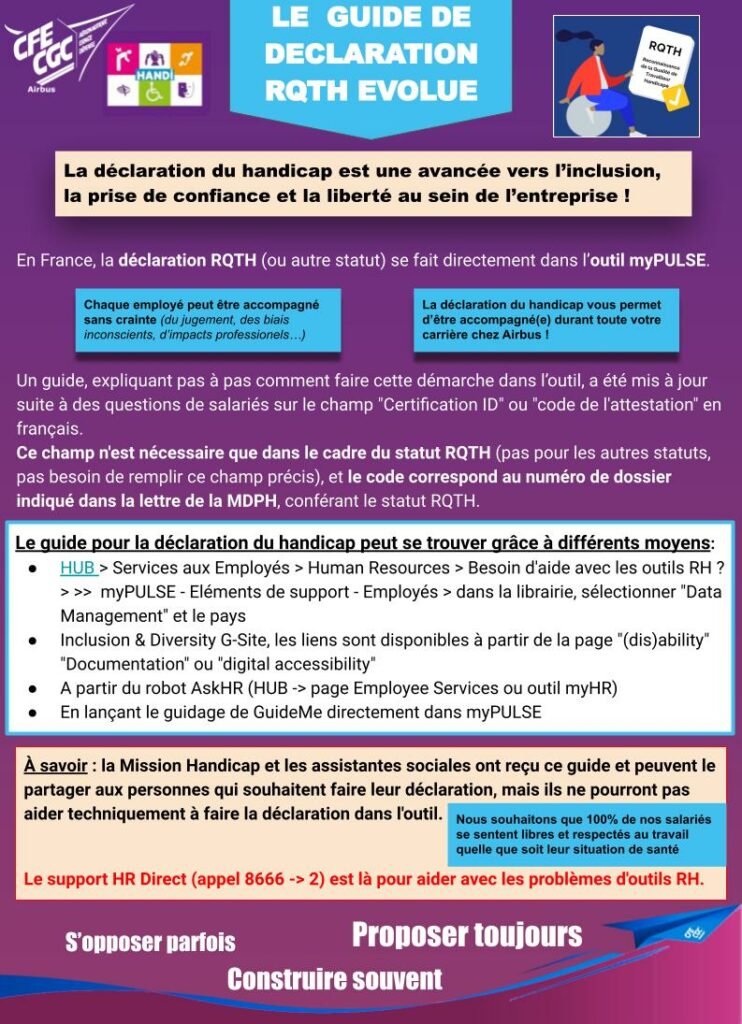 Le guide déclaration RQTH évolue! – My CFE-CGC Airbus