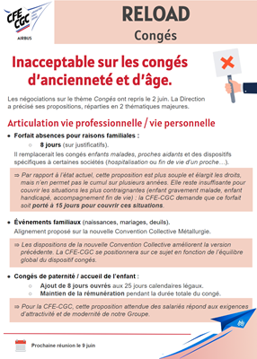 RELOAD Congés – My CFE-CGC Airbus