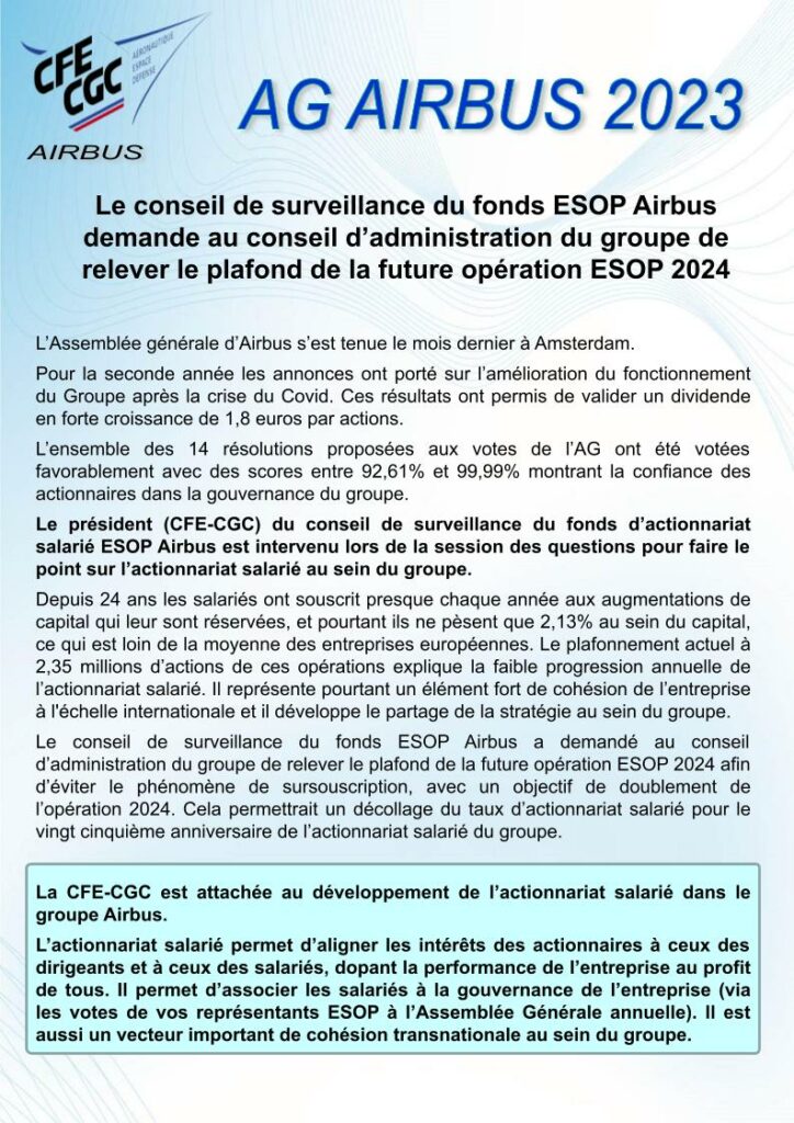 Assemblée Générale Airbus 2023 – My CFE-CGC Airbus